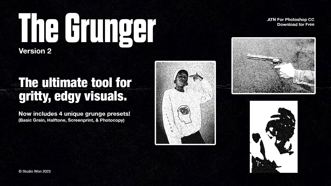 The Grunger - Vintage Printed Grunge Photoshop Action – HYTRAPE